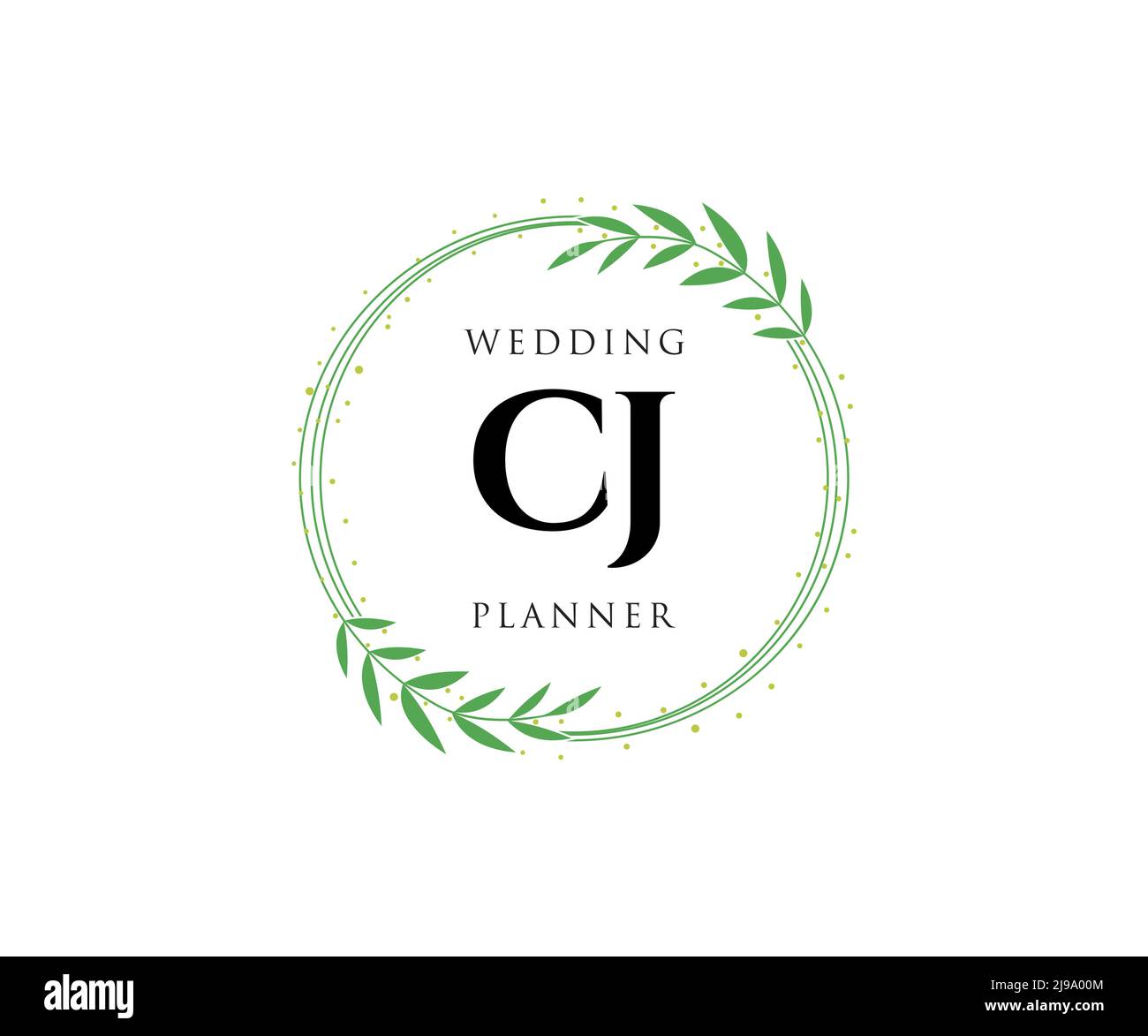 CJ Initials letter Wedding monogram logos collection, hand drawn modern ...
