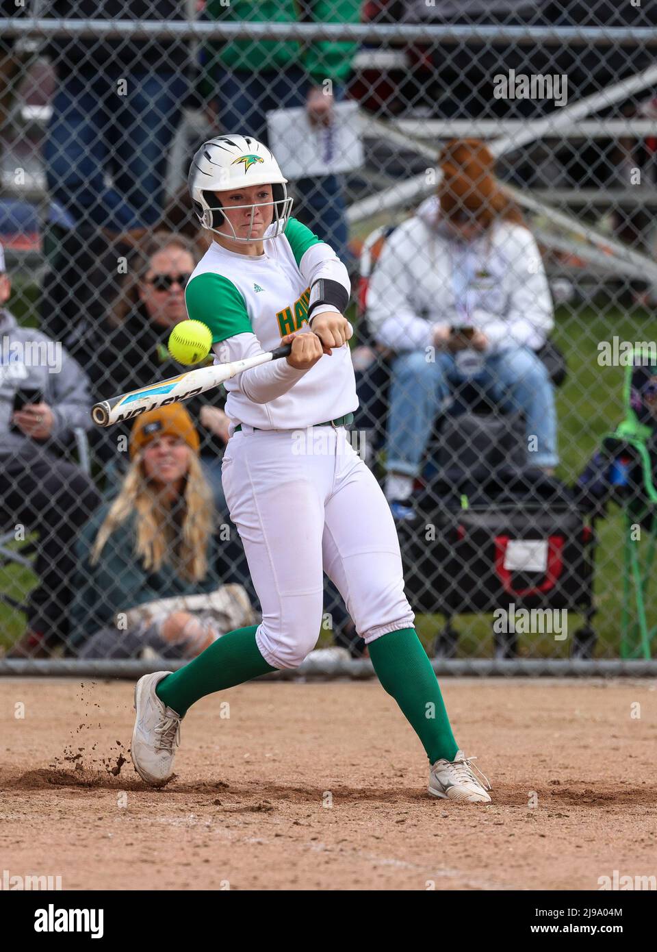 Softball action with Bishop Kelly vs Lakeside High School in Post Falls ...