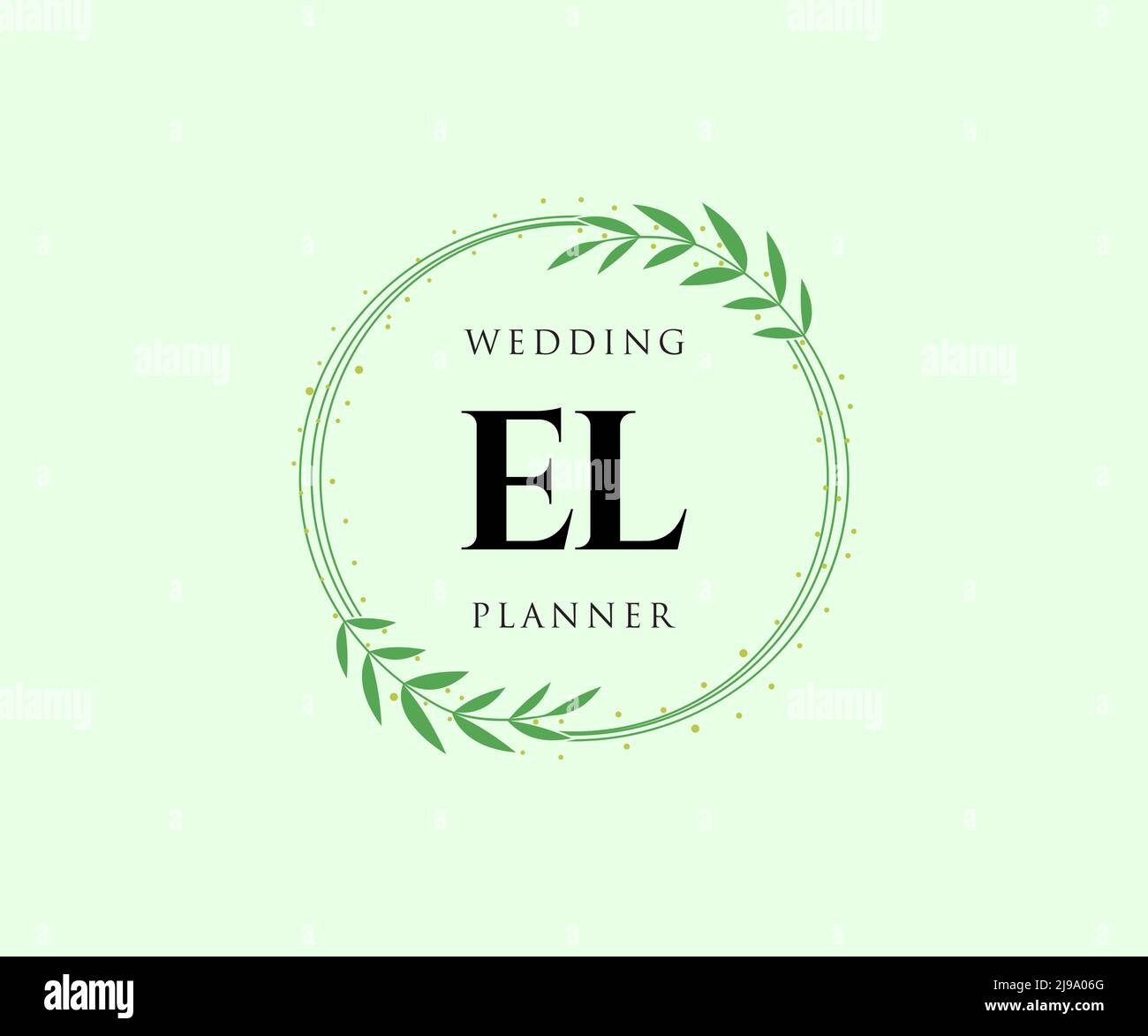 EL Initials letter Wedding monogram logos collection, hand drawn modern ...