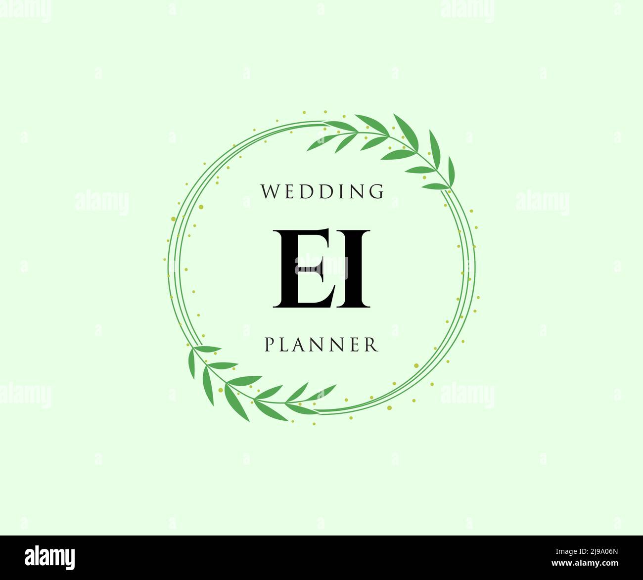 EI Initials letter Wedding monogram logos collection, hand drawn modern ...