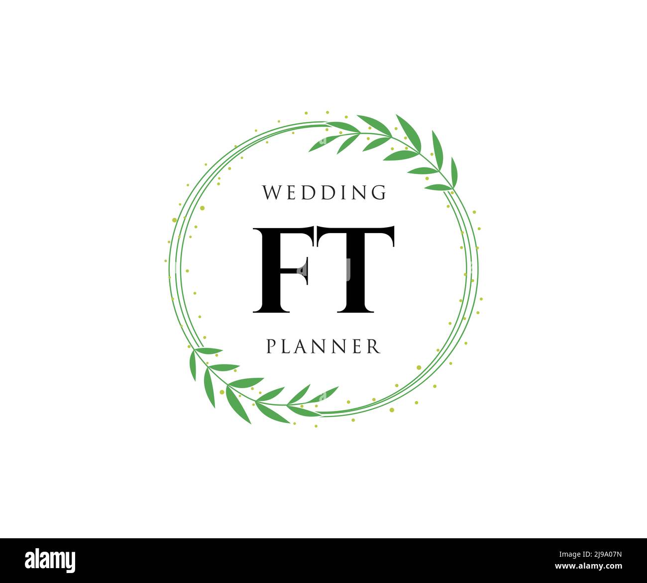 FT Initials letter Wedding monogram logos collection, hand drawn modern minimalistic and floral ...