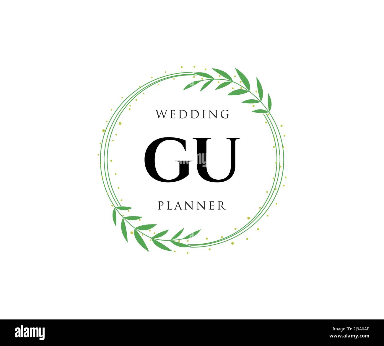 GU Initials letter Wedding monogram logos collection, hand drawn modern ...