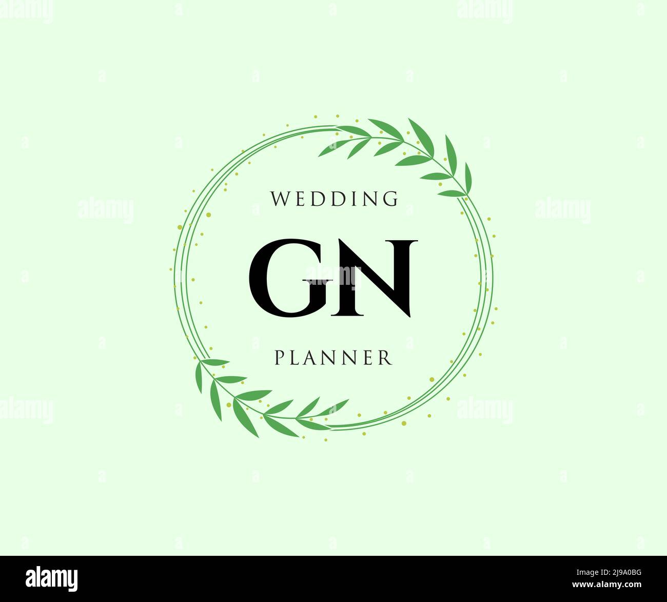 GN Initials letter Wedding monogram logos collection, hand drawn modern ...