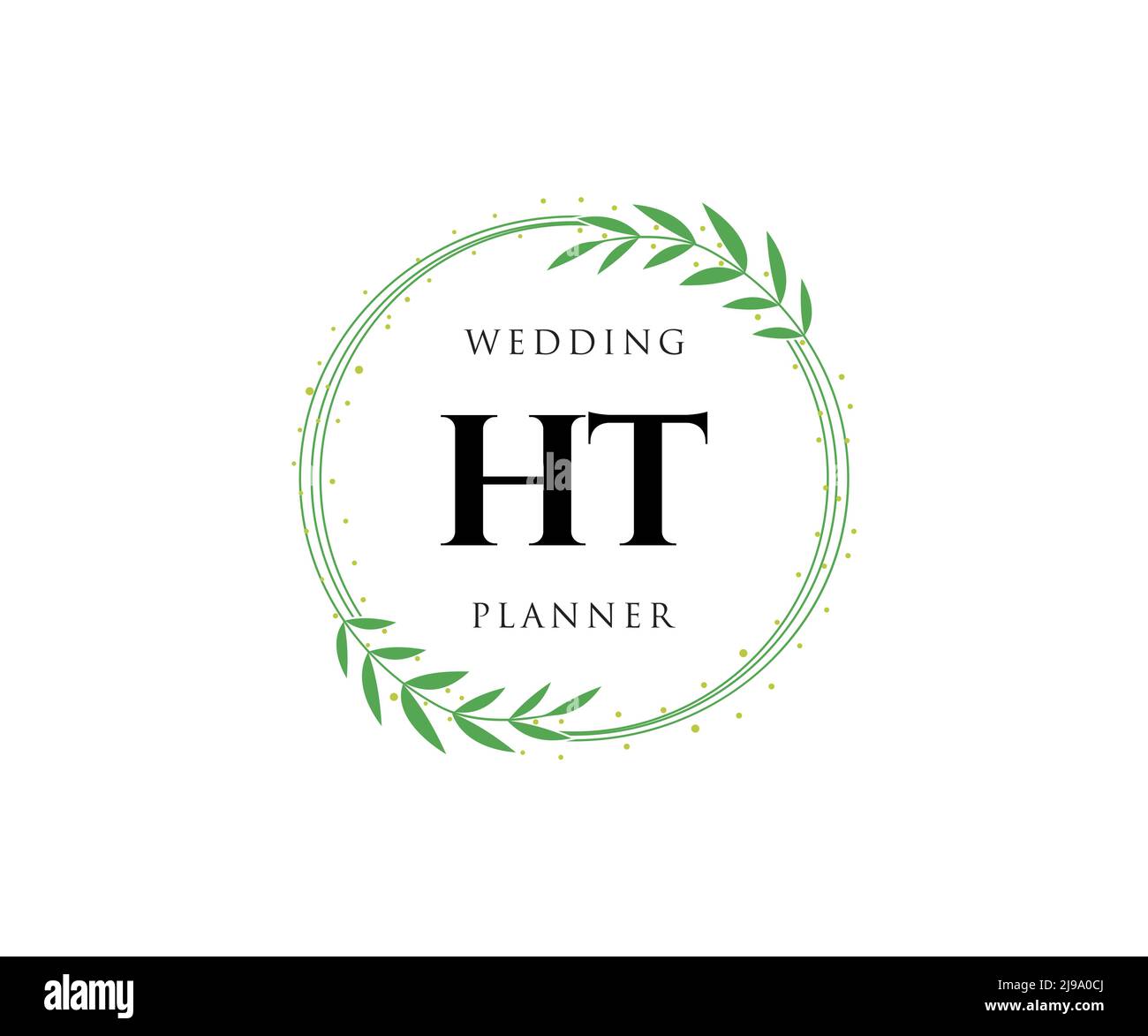 HT Initials letter Wedding monogram logos collection, hand drawn modern ...