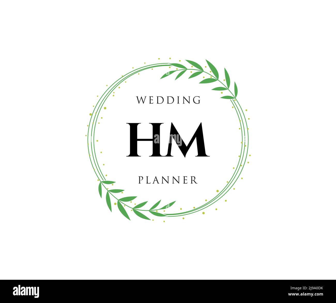 HM Initials letter Wedding monogram logos collection, hand drawn modern ...