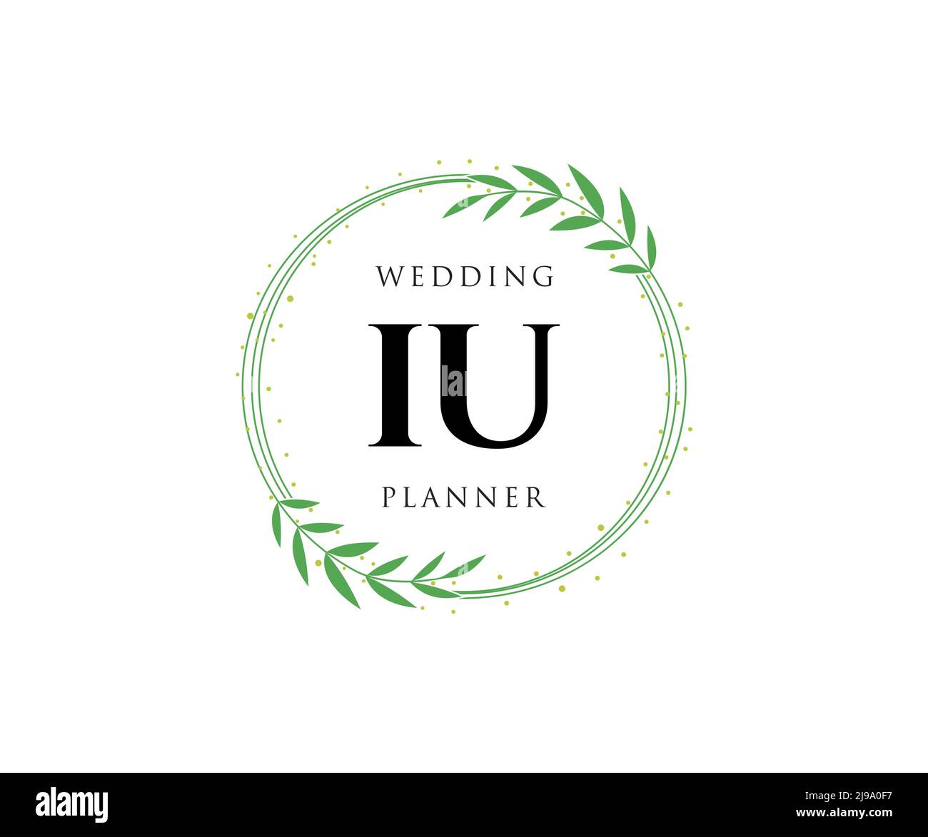 IU Initials letter Wedding monogram logos collection, hand drawn modern ...
