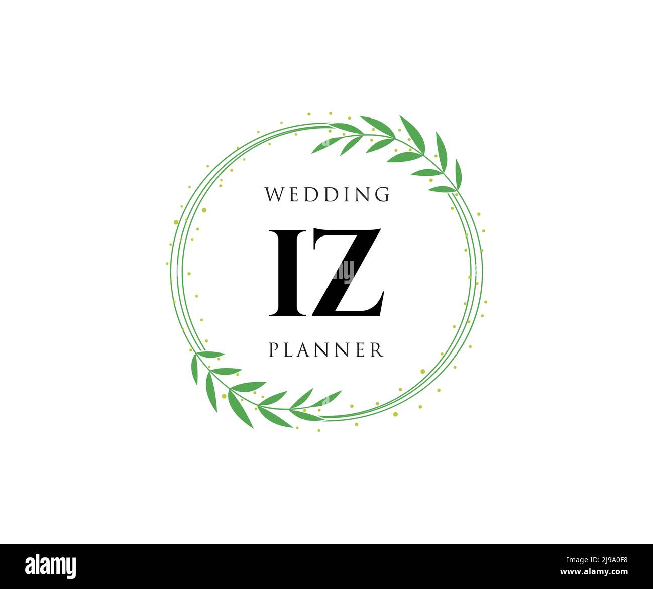 IZ Initials letter Wedding monogram logos collection, hand drawn modern ...