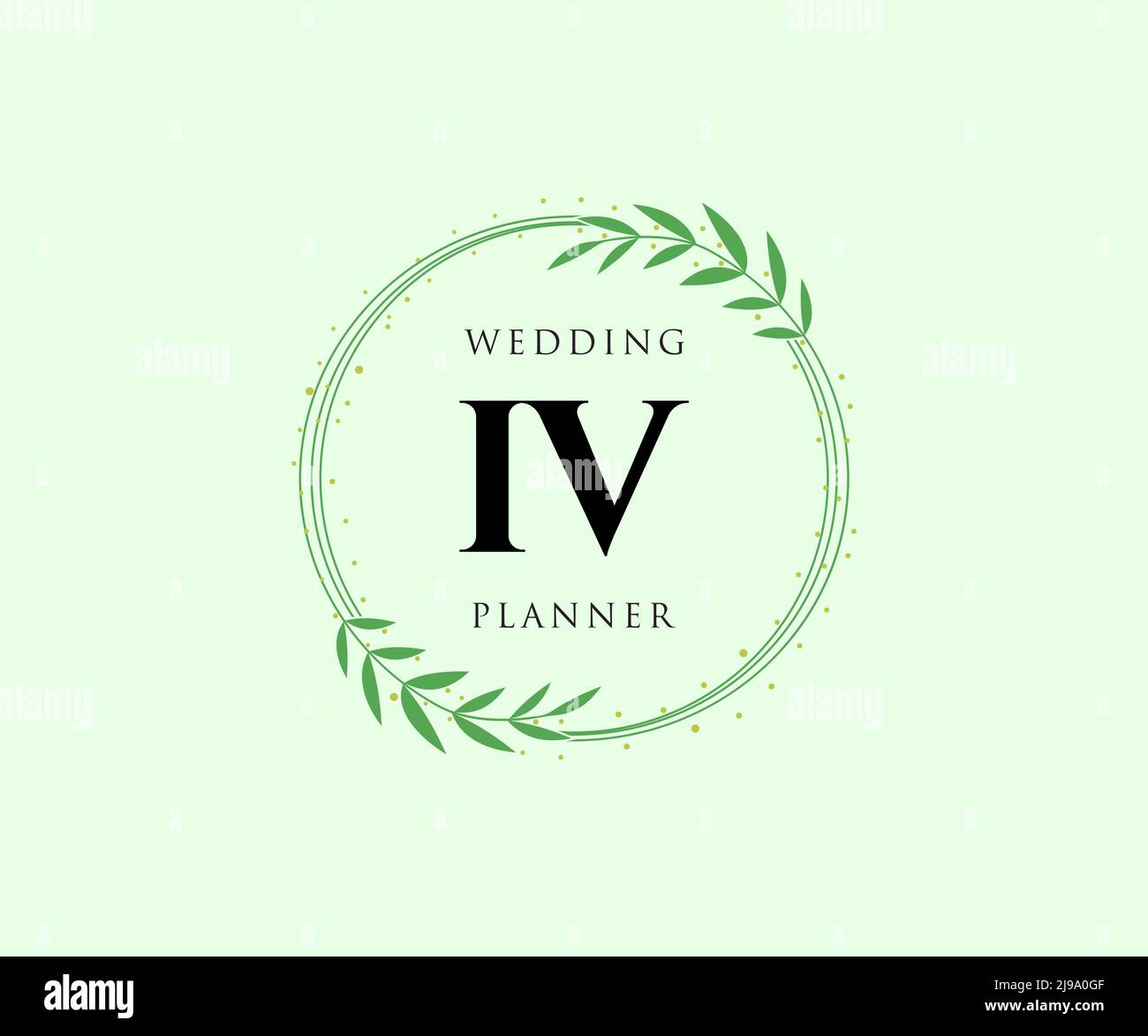 IV Initials letter Wedding monogram logos collection, hand drawn modern ...