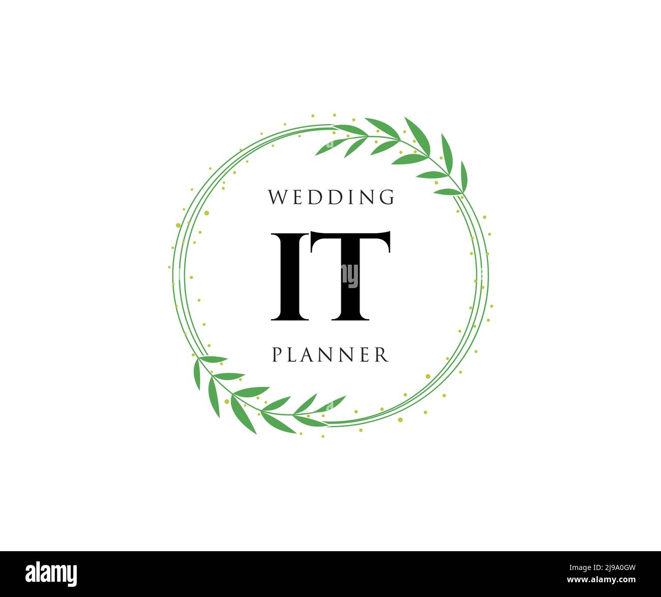 IT Initials letter Wedding monogram logos collection, hand drawn modern ...