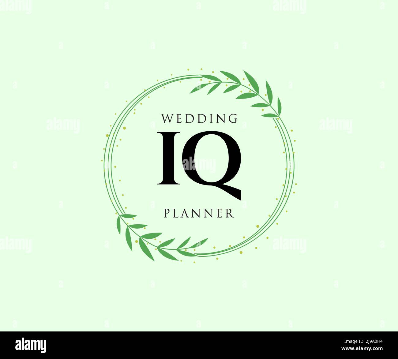 IQ Initials letter Wedding monogram logos collection, hand drawn modern ...