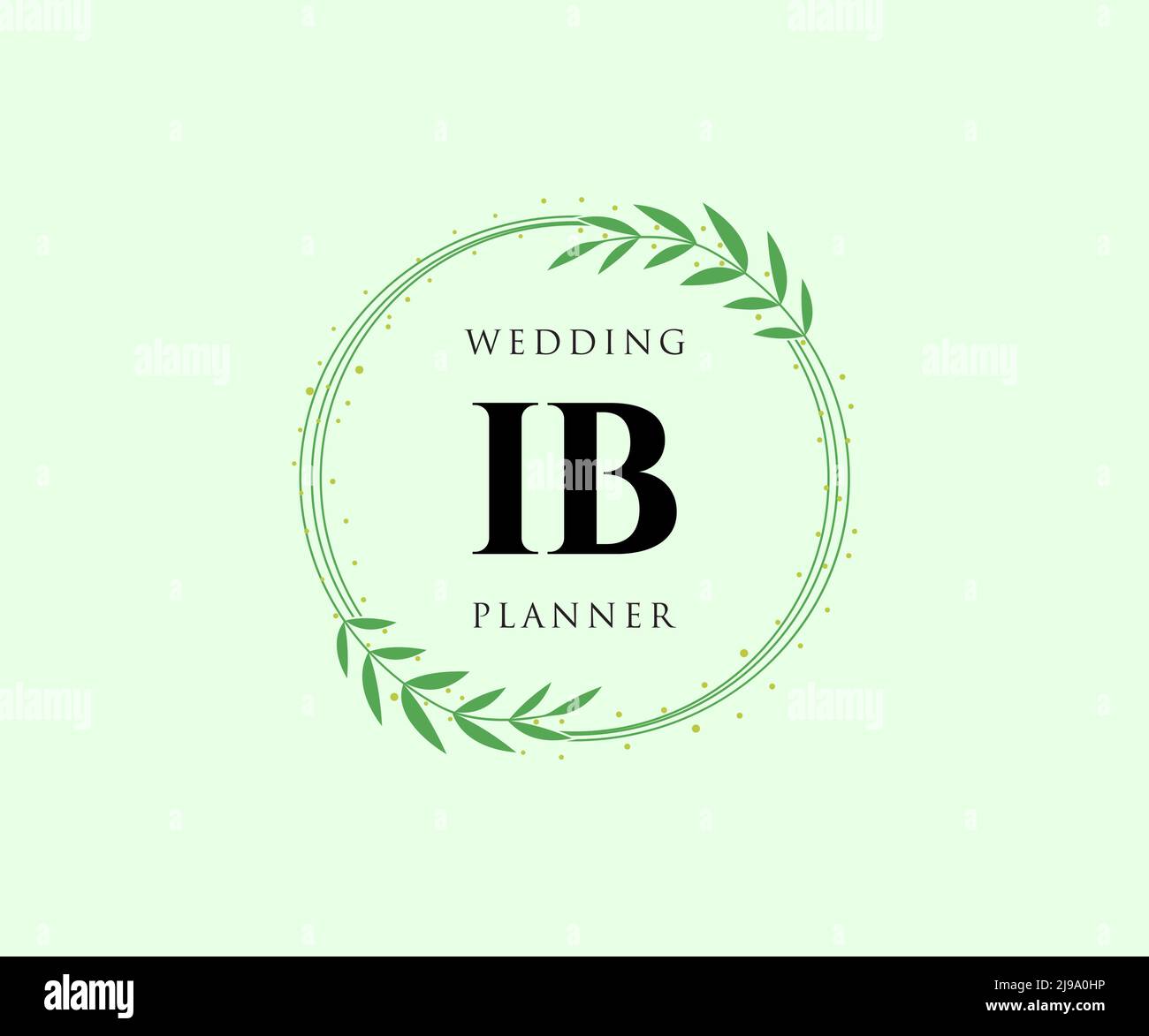 IB Initials letter Wedding monogram logos collection, hand drawn modern minimalistic and floral ...