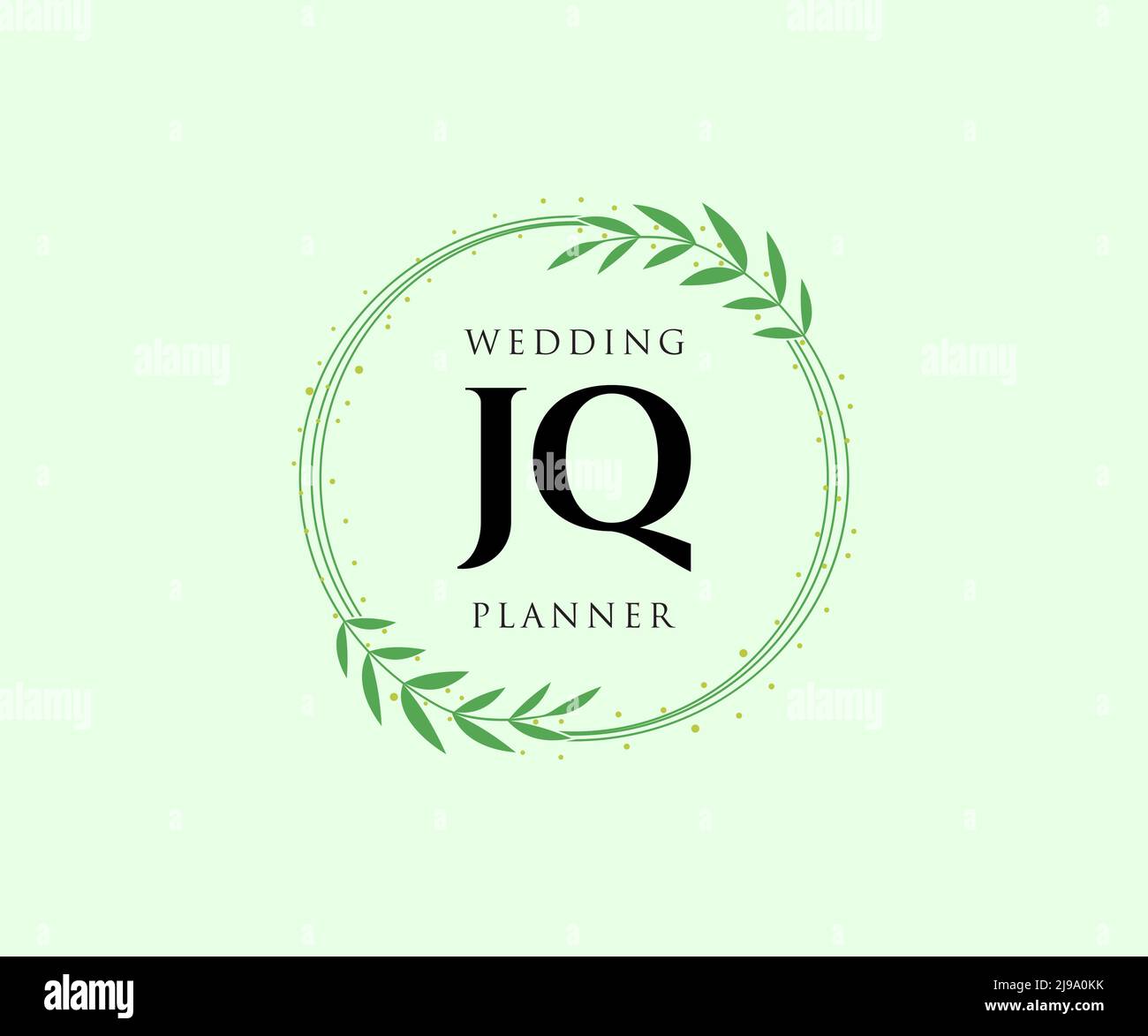JQ Initials letter Wedding monogram logos collection, hand drawn modern ...