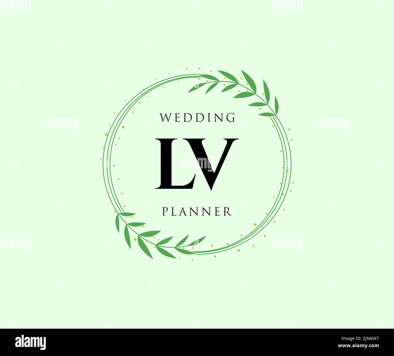 LV Initials letter Wedding monogram logos collection, hand drawn modern ...
