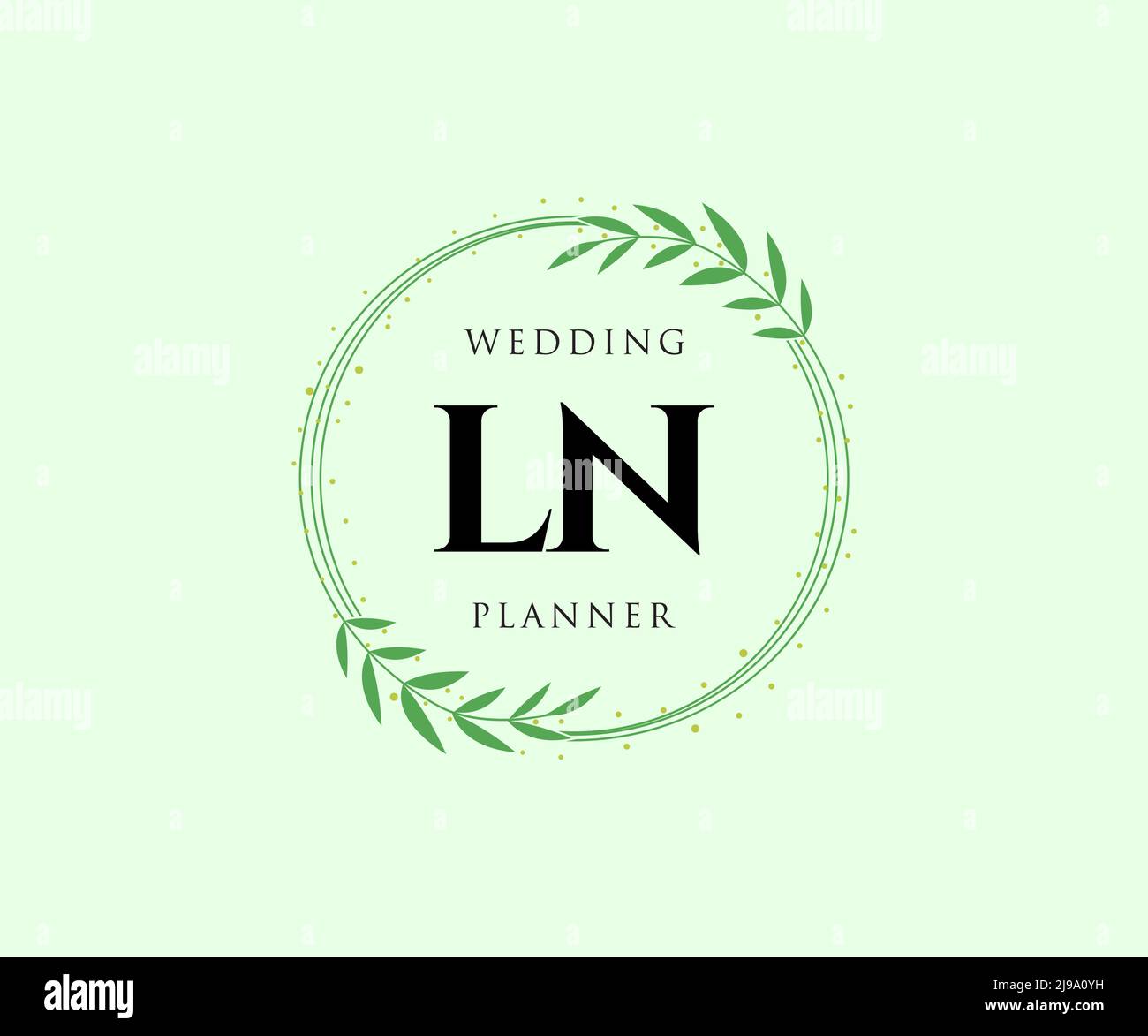 LN Initials letter Wedding monogram logos collection, hand drawn modern ...