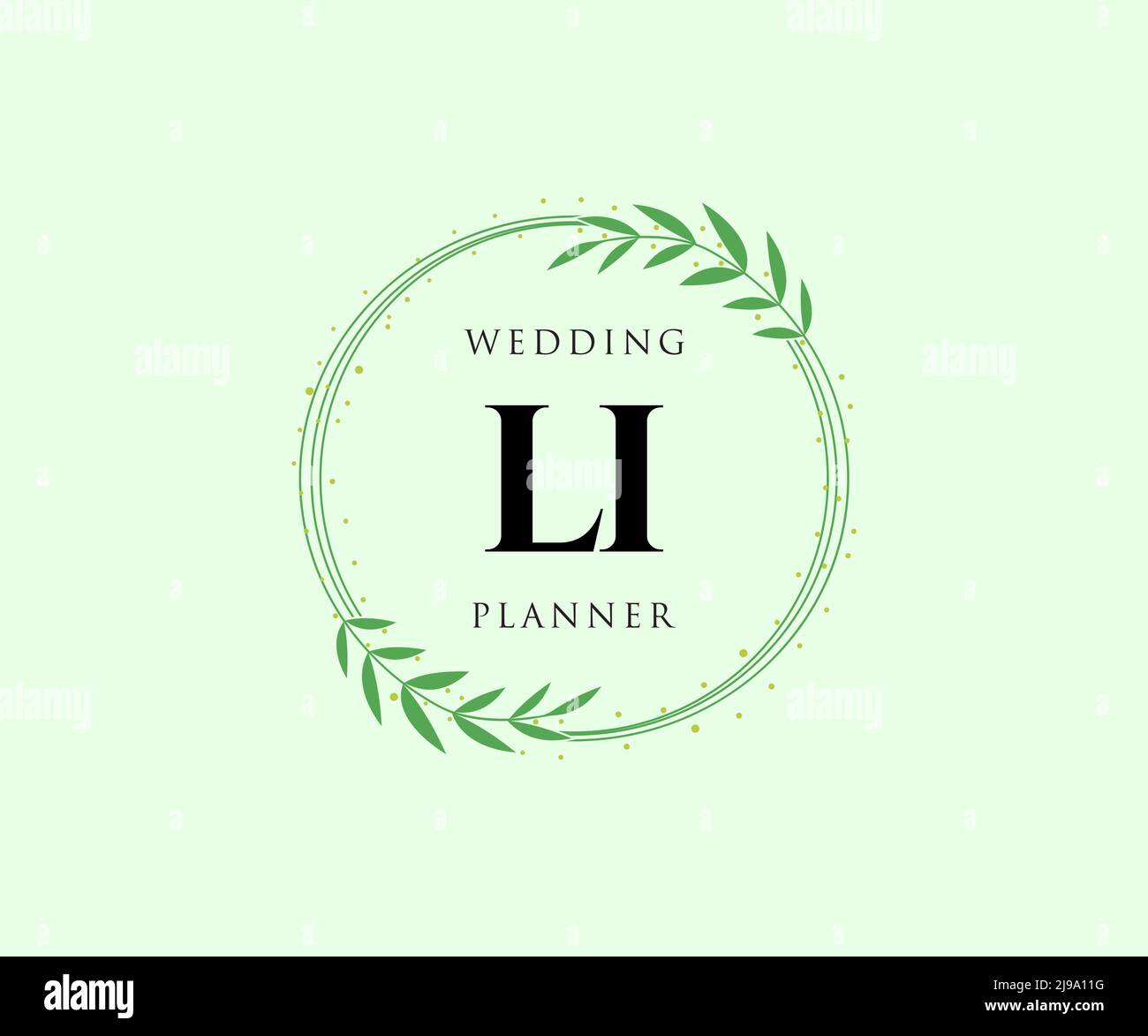 LI Initials letter Wedding monogram logos collection, hand drawn modern ...