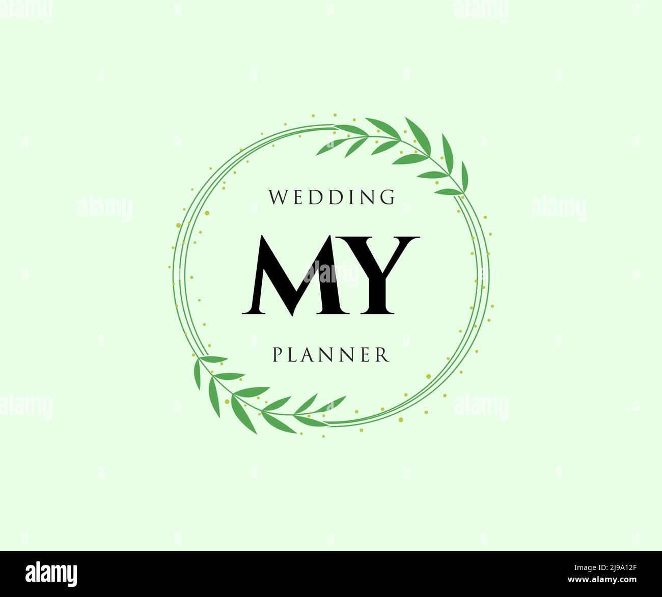 MY Initials letter Wedding monogram logos collection, hand drawn modern ...