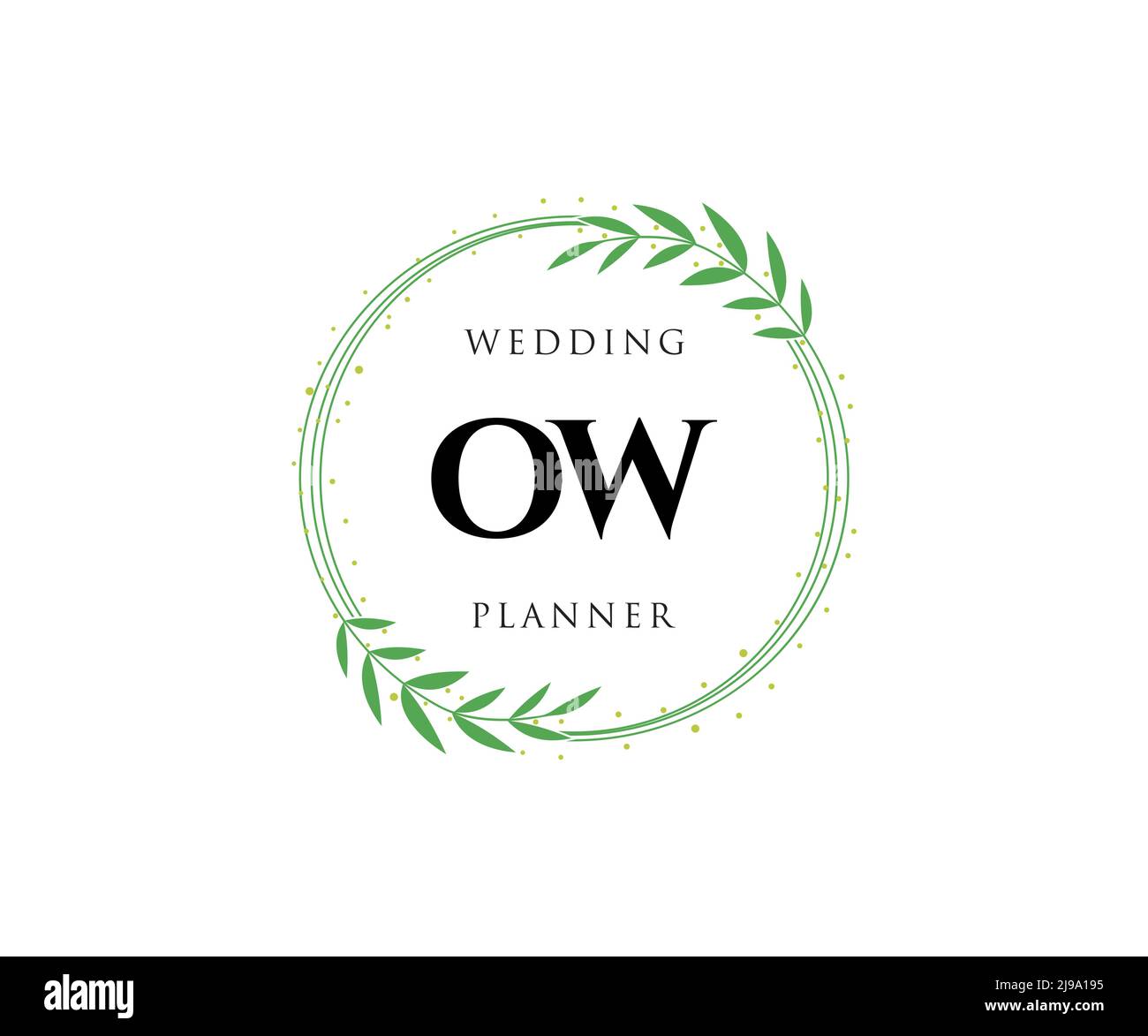 OW Initials letter Wedding monogram logos collection, hand drawn modern minimalistic and floral ...