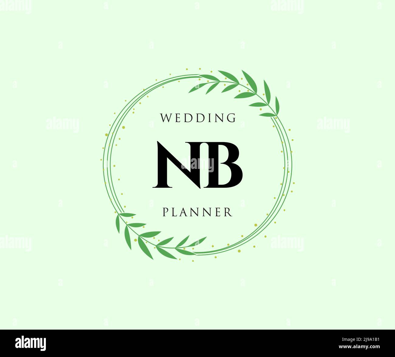 NB Initials letter Wedding monogram logos collection, hand drawn modern ...
