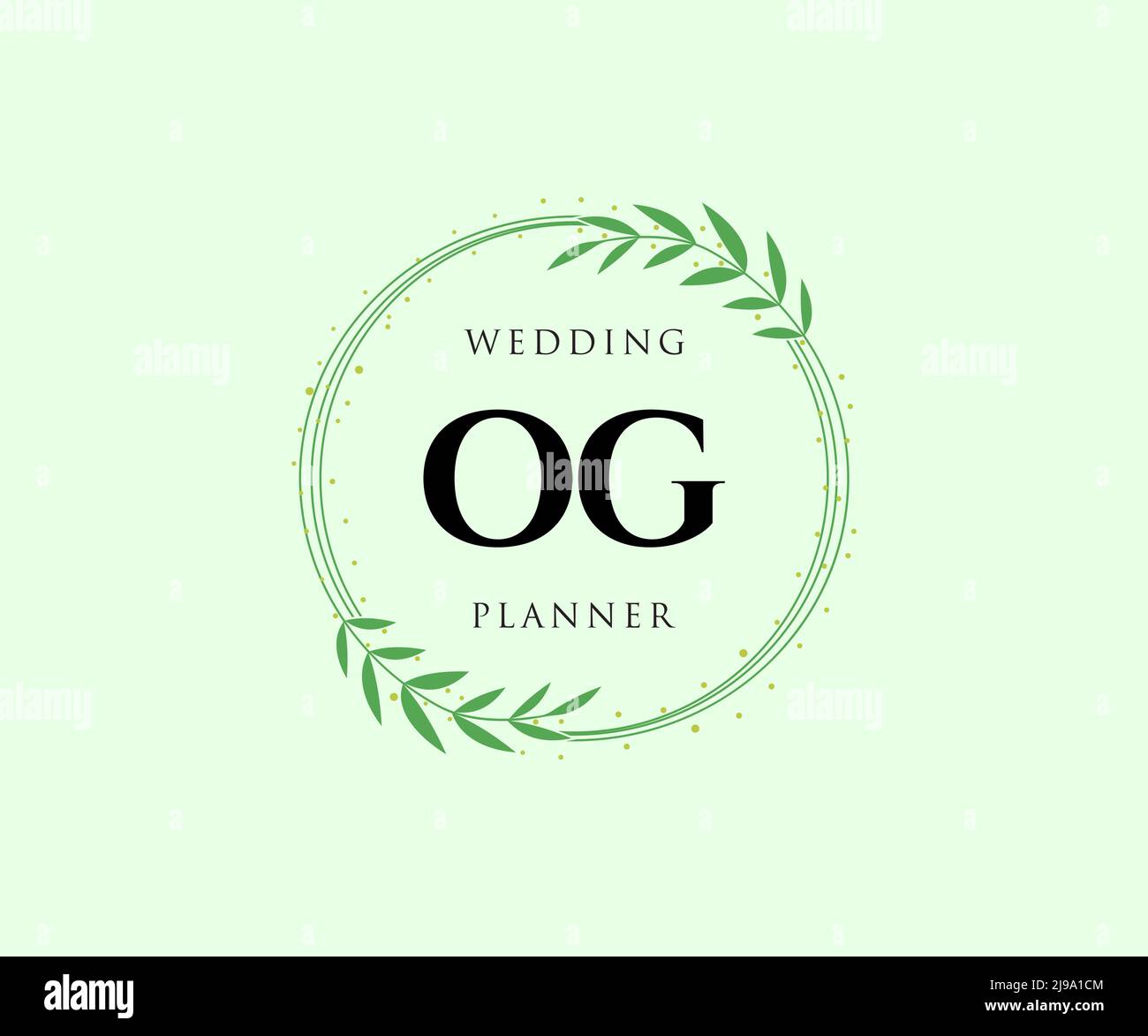 OG Initials letter Wedding monogram logos collection, hand drawn modern ...