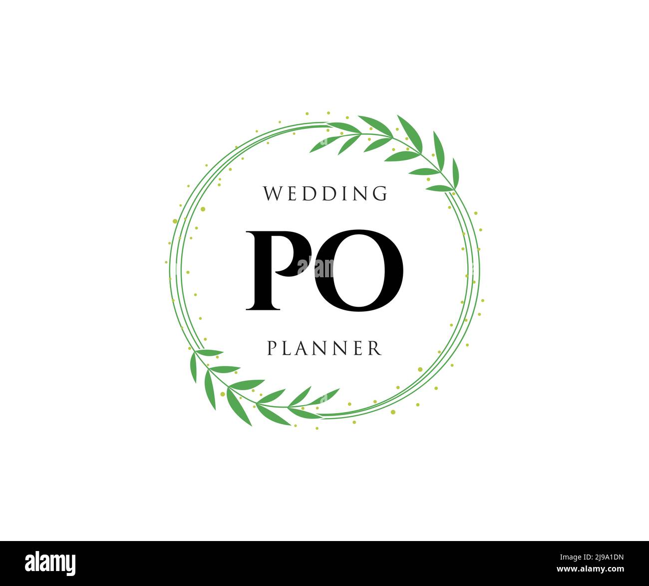 PO Initials letter Wedding monogram logos collection, hand drawn modern ...