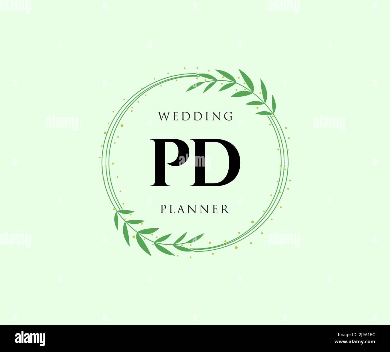 PD Initials letter Wedding monogram logos collection, hand drawn modern ...