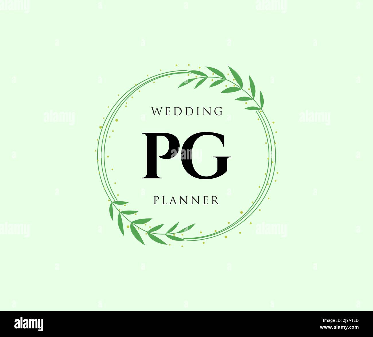 PG Initials letter Wedding monogram logos collection, hand drawn modern ...