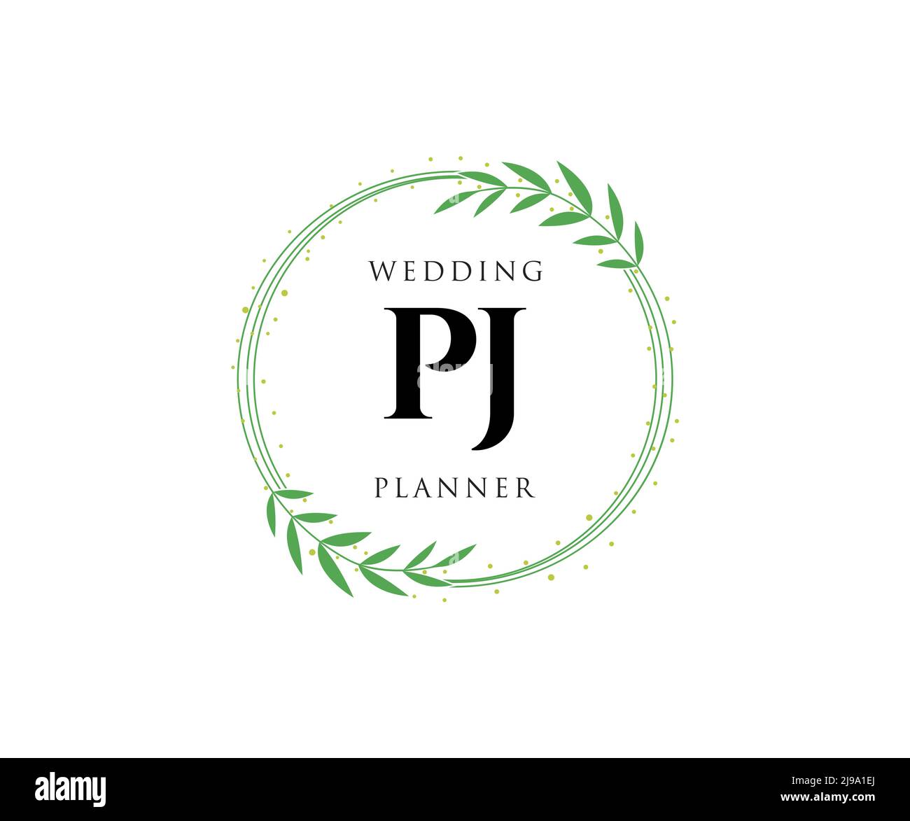 PJ Initials letter Wedding monogram logos collection, hand drawn modern ...