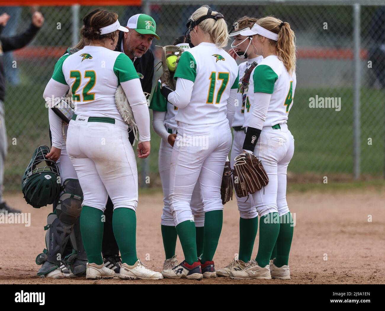 Softball action with Bishop Kelly vs Lakeside High School in Post Falls ...
