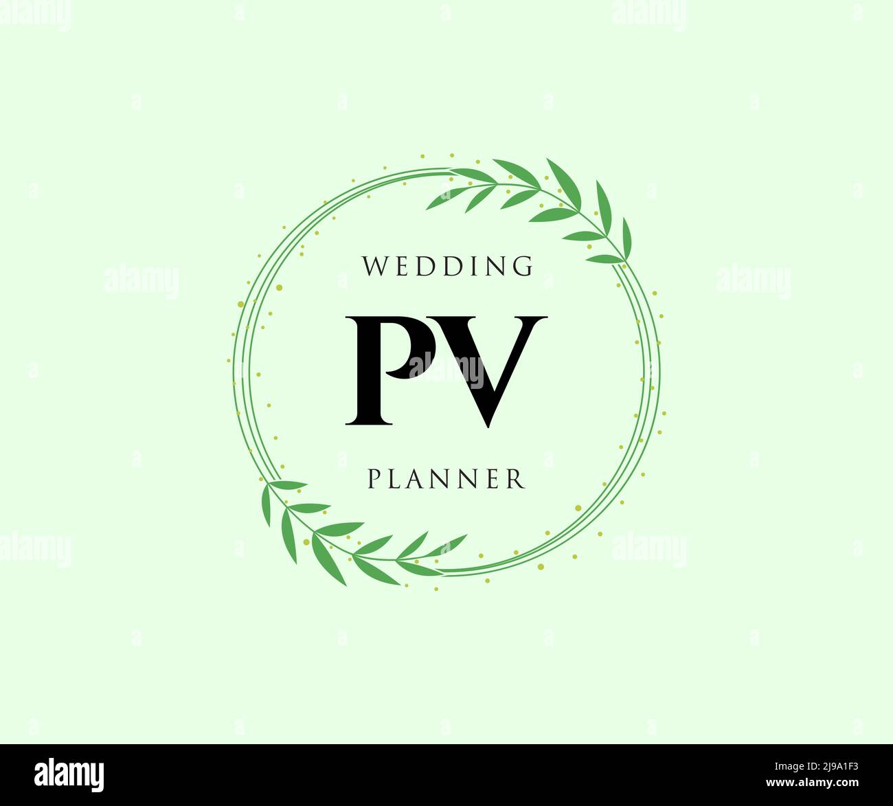 PV Initials letter Wedding monogram logos collection, hand drawn modern ...