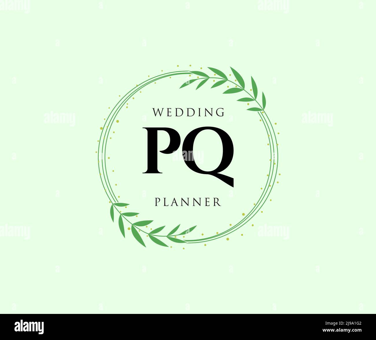 PQ Initials letter Wedding monogram logos collection, hand drawn modern ...