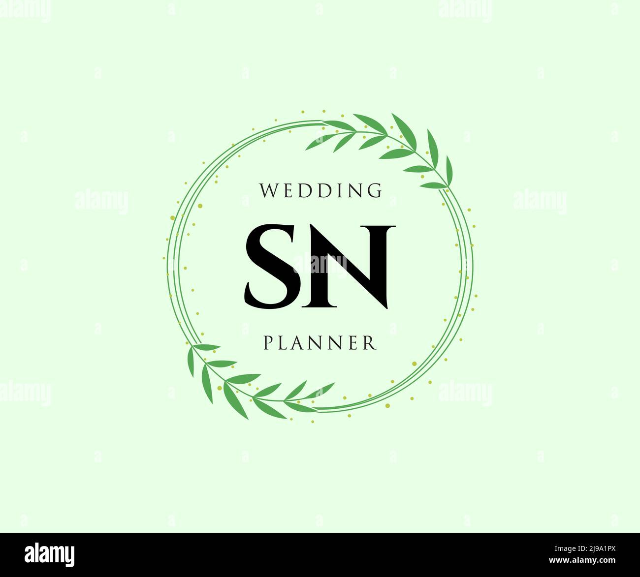 SN Initials letter Wedding monogram logos collection, hand drawn modern ...