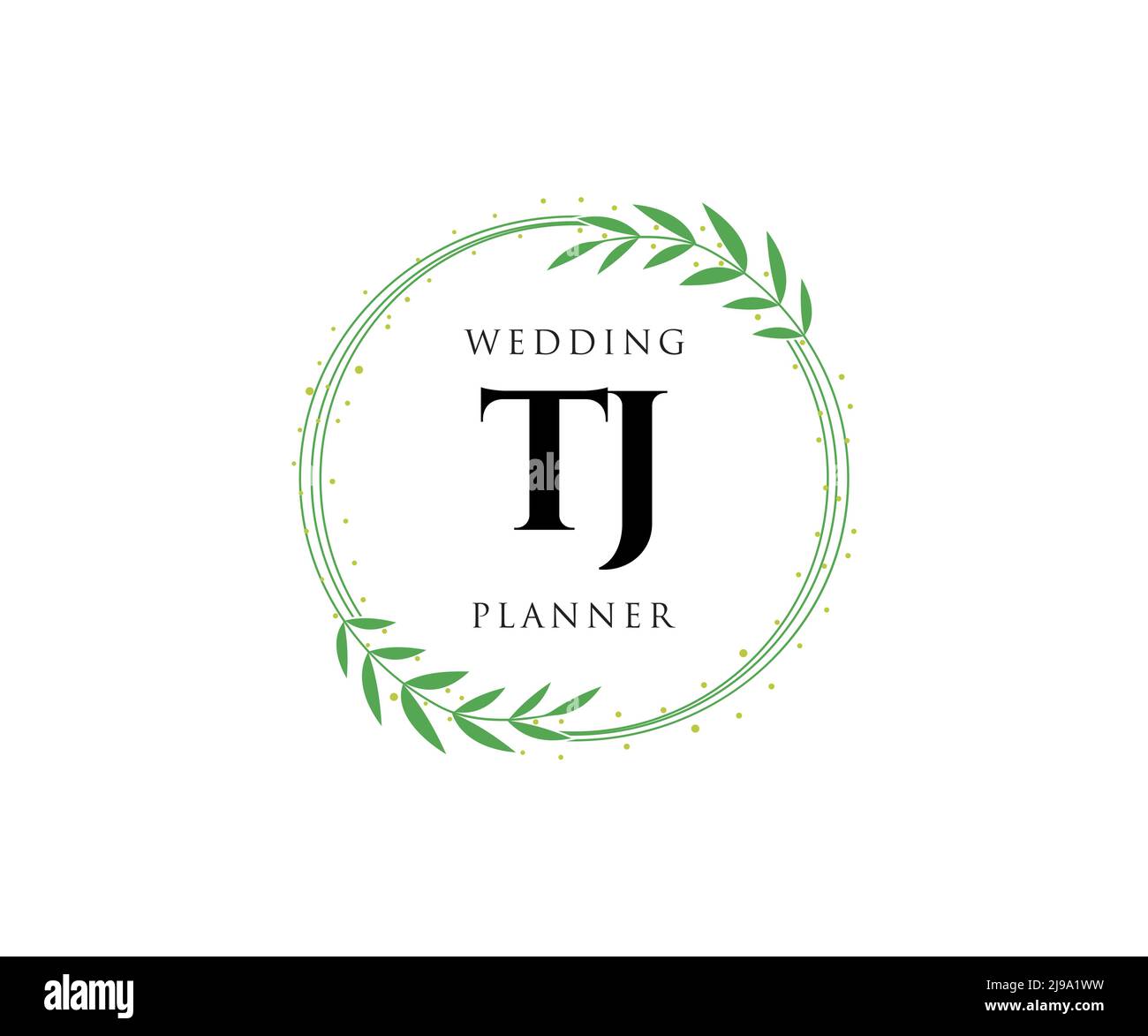 TJ Initials letter Wedding monogram logos collection, hand drawn modern ...