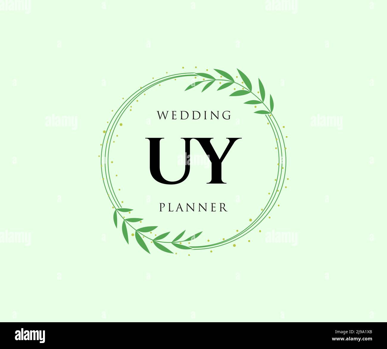 UY Initials letter Wedding monogram logos collection, hand drawn modern ...