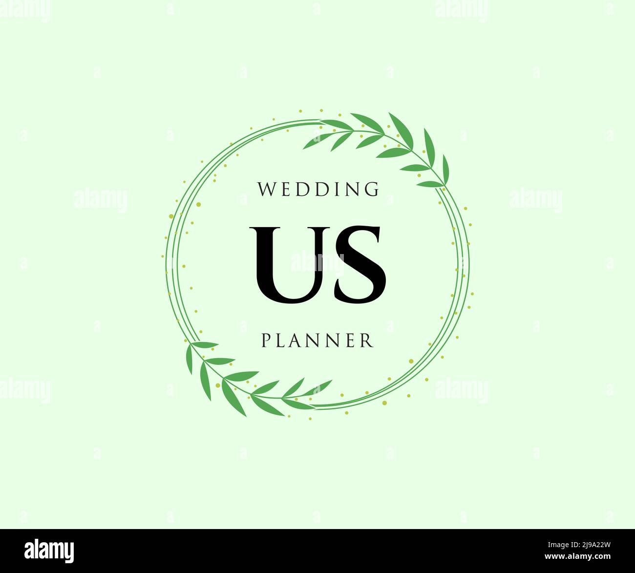 AUSA Initials letter Wedding monogram logos collection, hand drawn ...