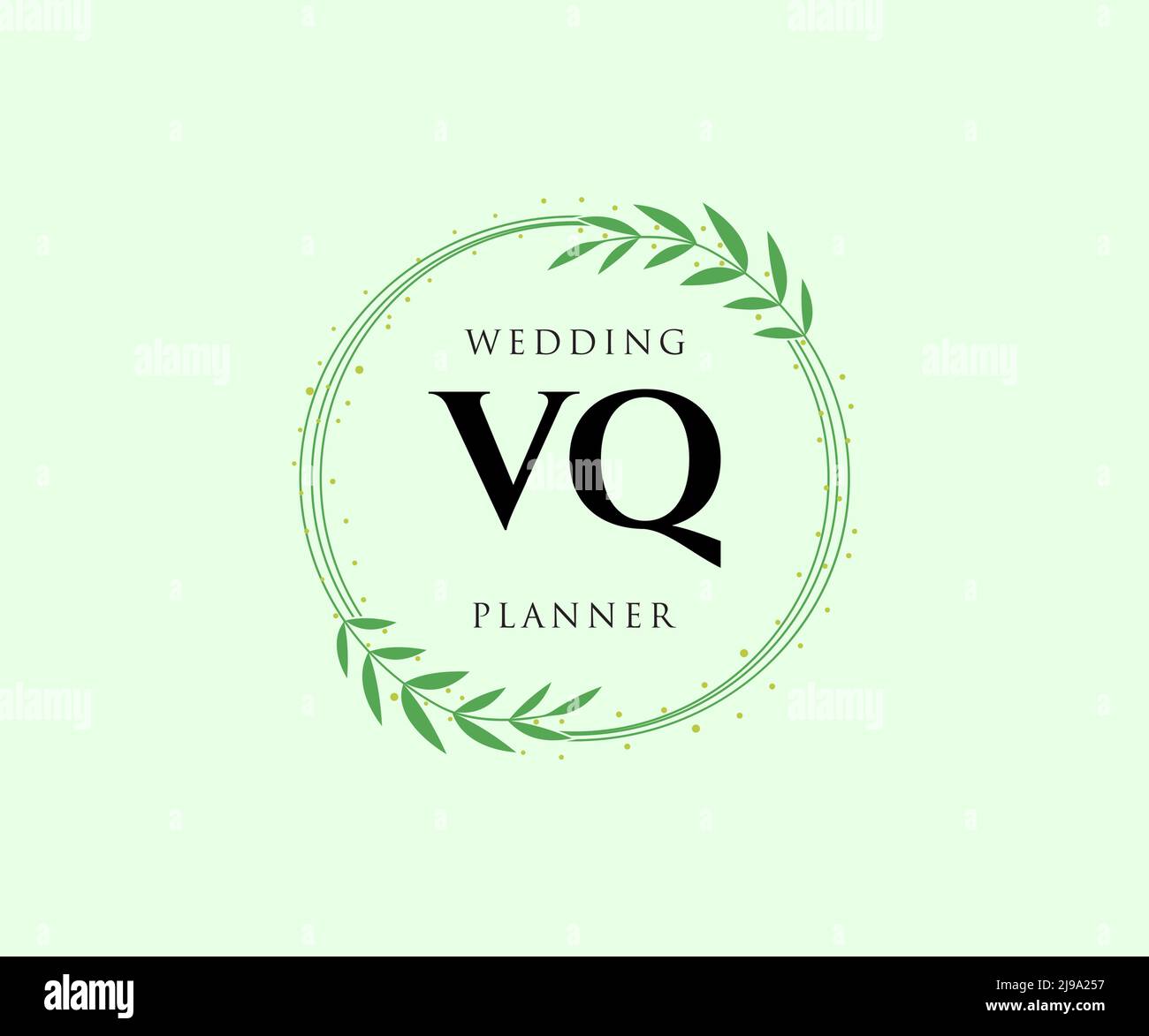 VQ Initials letter Wedding monogram logos collection, hand drawn modern ...