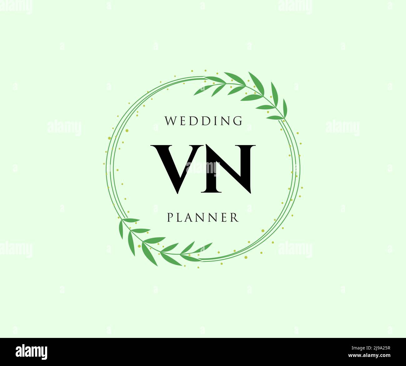VN Initials letter Wedding monogram logos collection, hand drawn modern minimalistic and floral ...