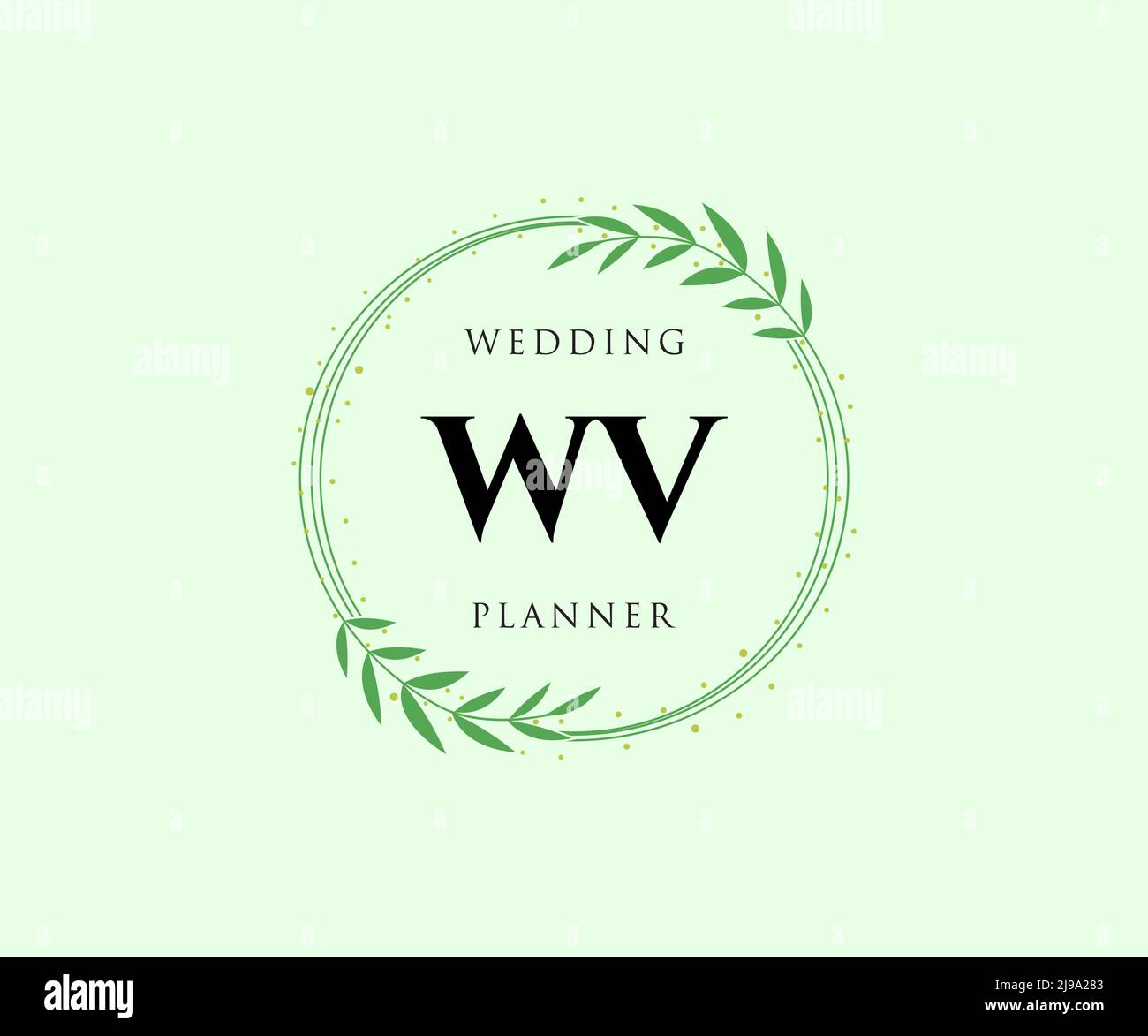 WV Initials letter Wedding monogram logos collection, hand drawn modern ...