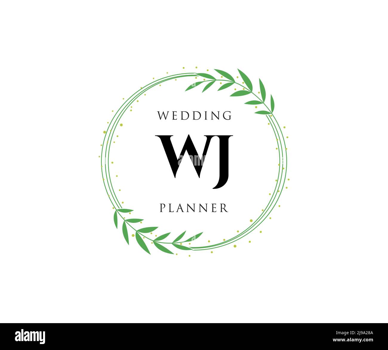 WJ Initials letter Wedding monogram logos collection, hand drawn modern ...