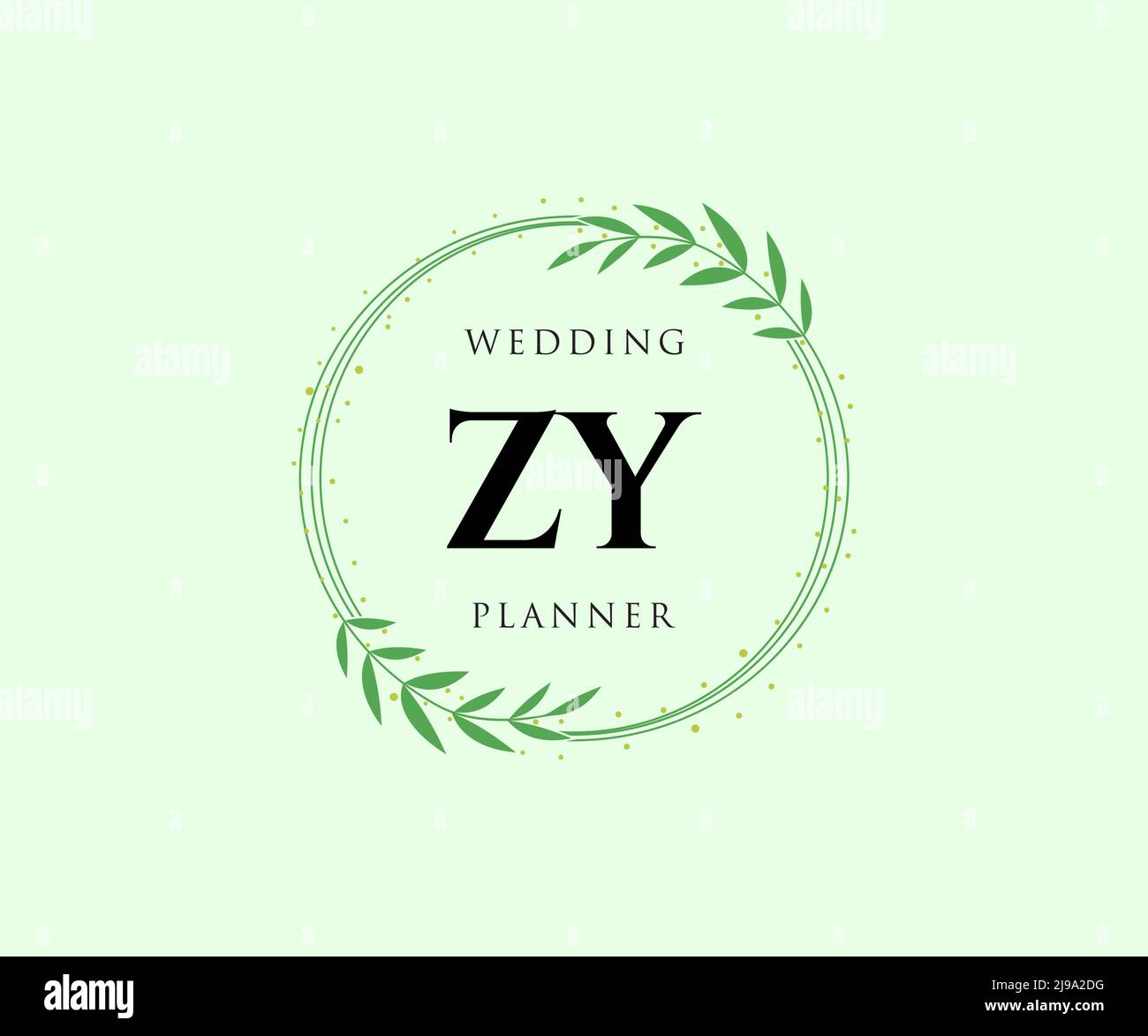 ZY Initials letter Wedding monogram logos collection, hand drawn modern ...