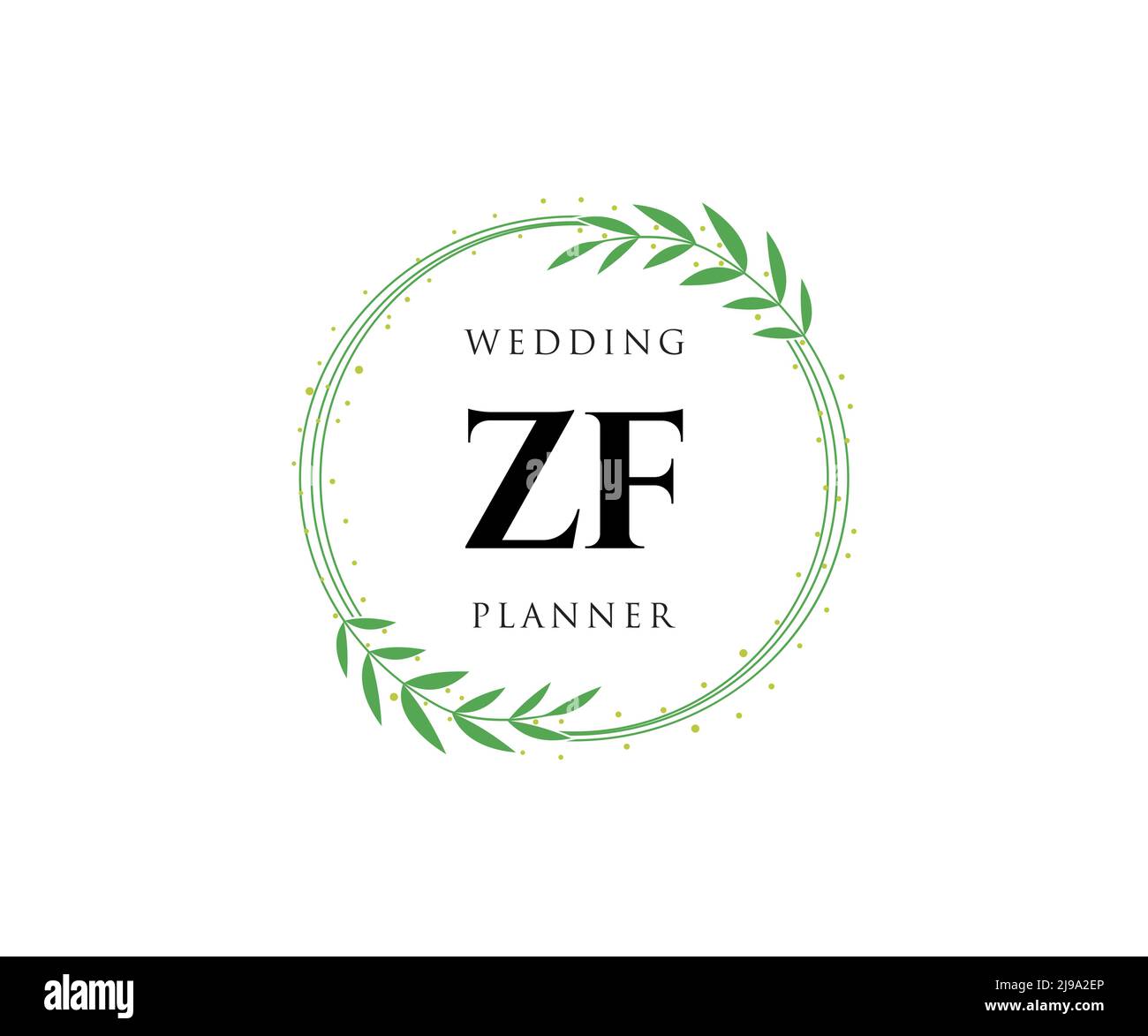 ZF Initials letter Wedding monogram logos collection, hand drawn modern ...