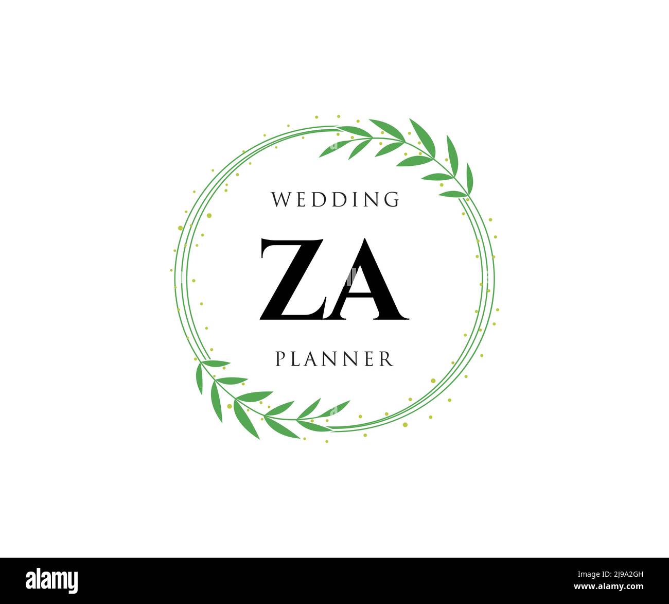ZA Initials letter Wedding monogram logos collection, hand drawn modern ...