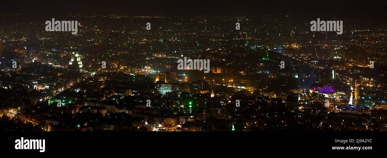 Damascus night panorama Syria Stock Photo - Alamy