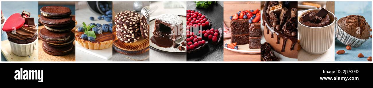 Set different tasty desserts Cut Out Stock Images & Pictures - Alamy