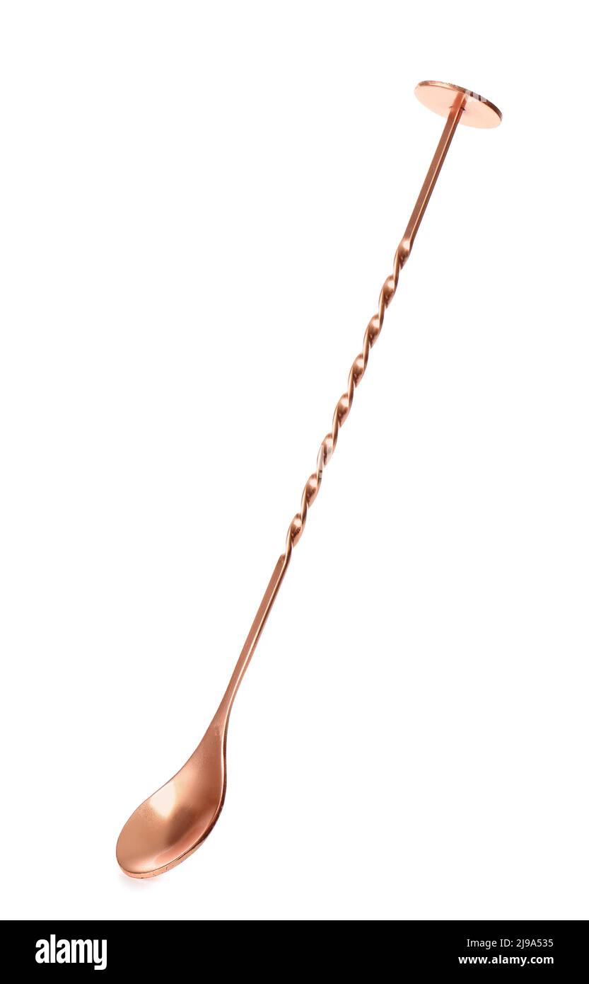 Mixing spoon on white background Stock Photo - Alamy