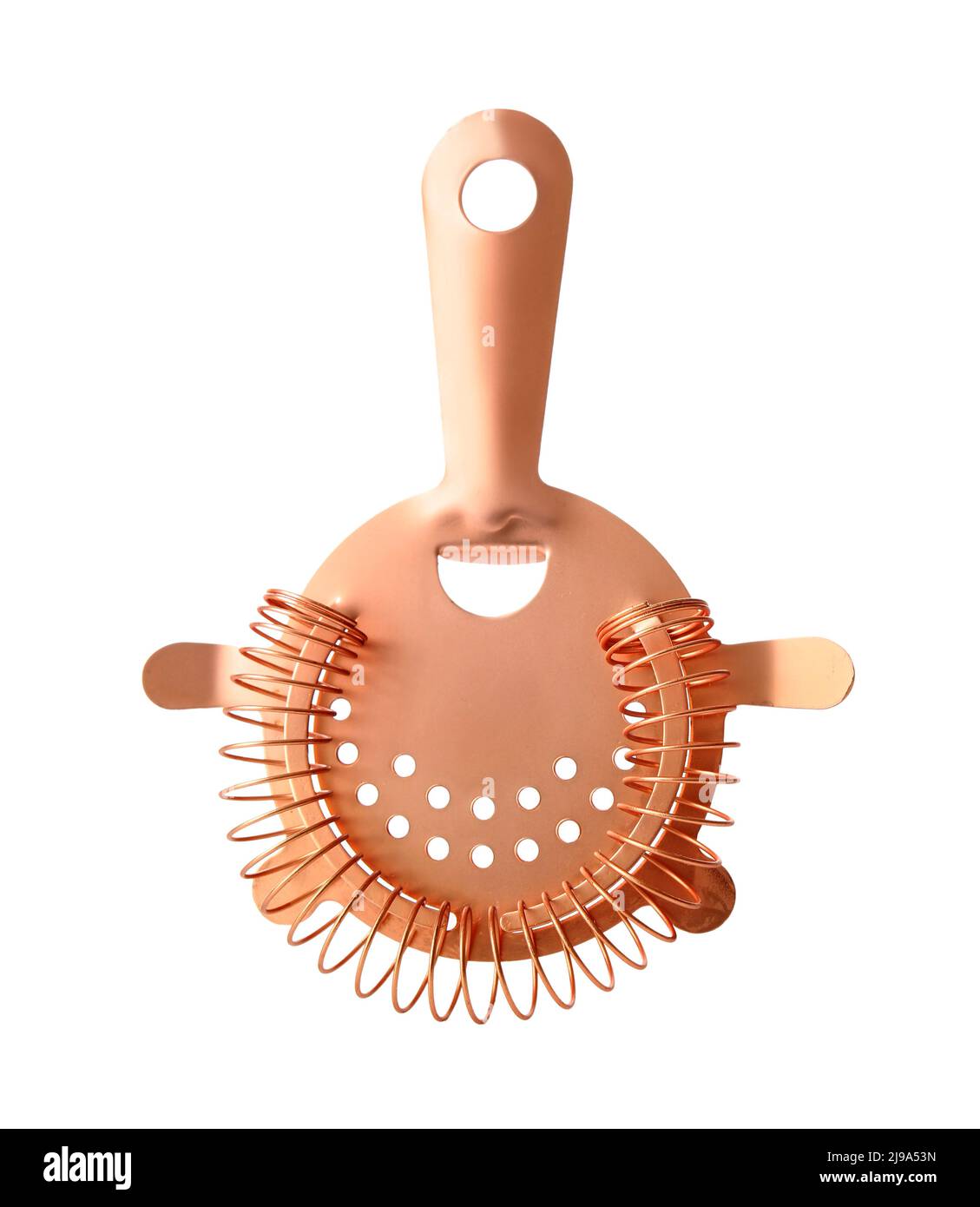 Copper strainer on white background Stock Photo - Alamy