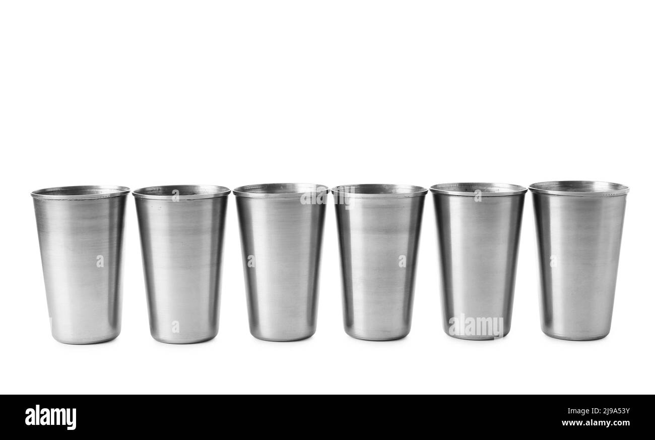 Cobbler shakers on white background Stock Photo - Alamy