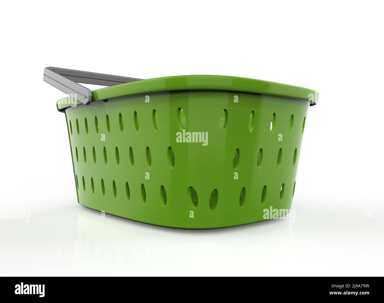 3d rendering empty green basket on white background Stock Photo - Alamy