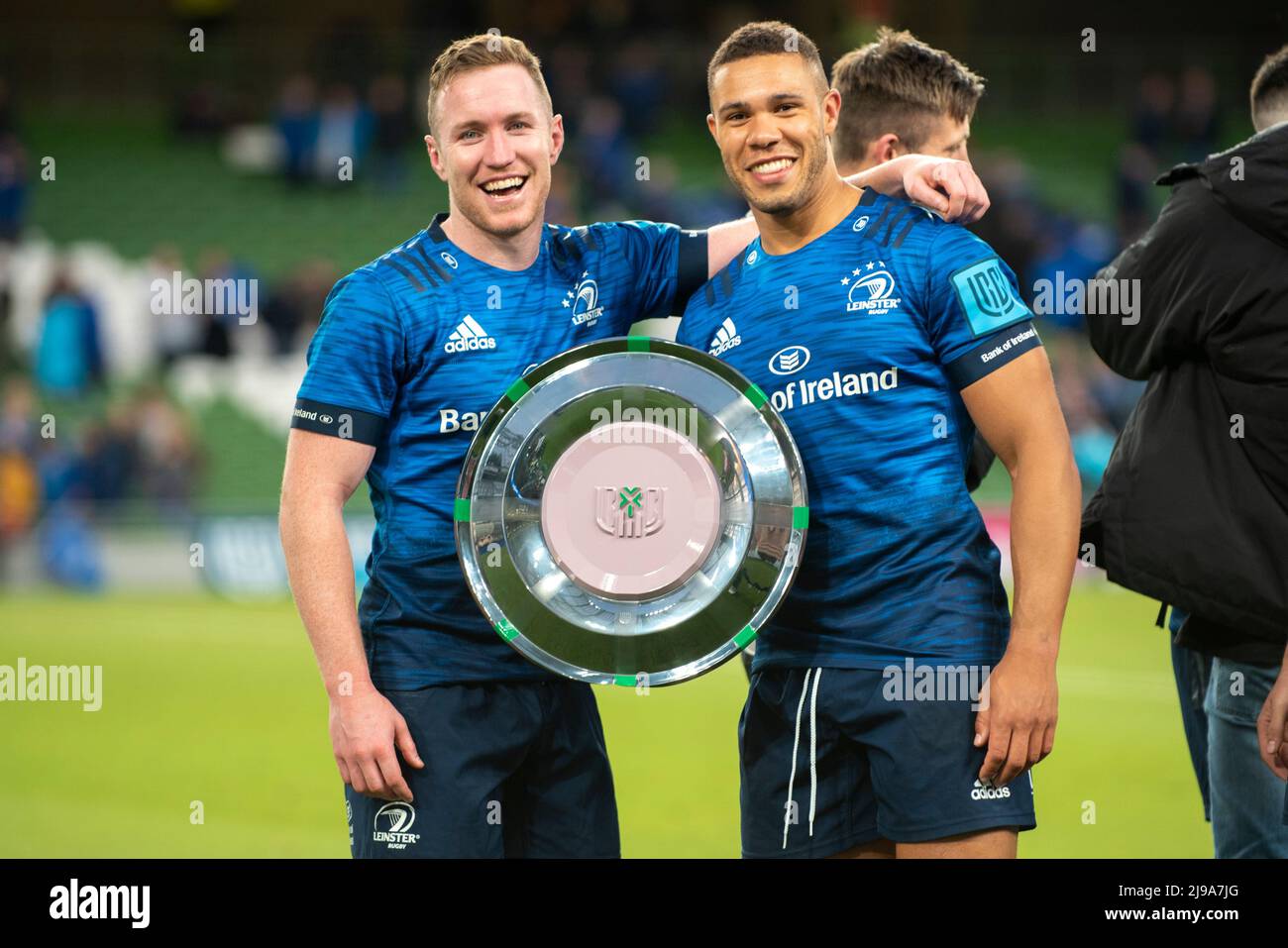 Dublin, Ireland. 21st May, 2022. Rory O'Loughlin of Leinster and Adam ...