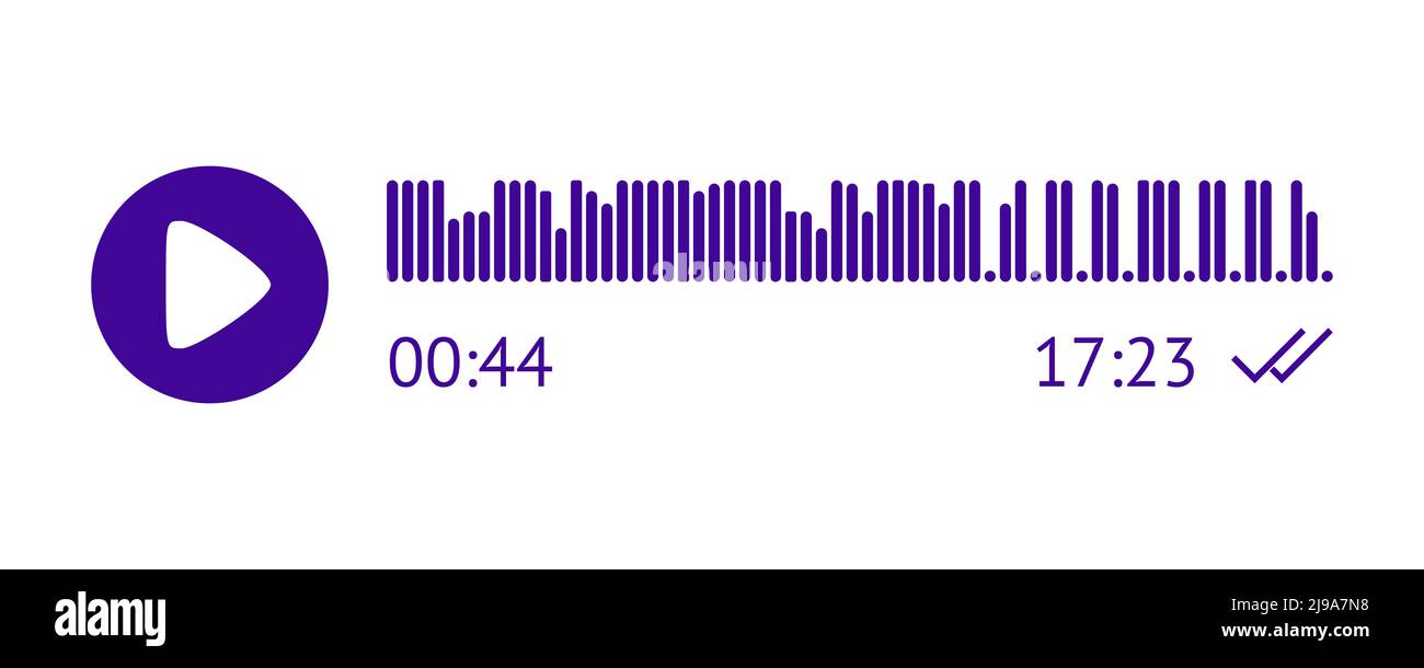 Recording of audio message template. UI element of audio record for ...