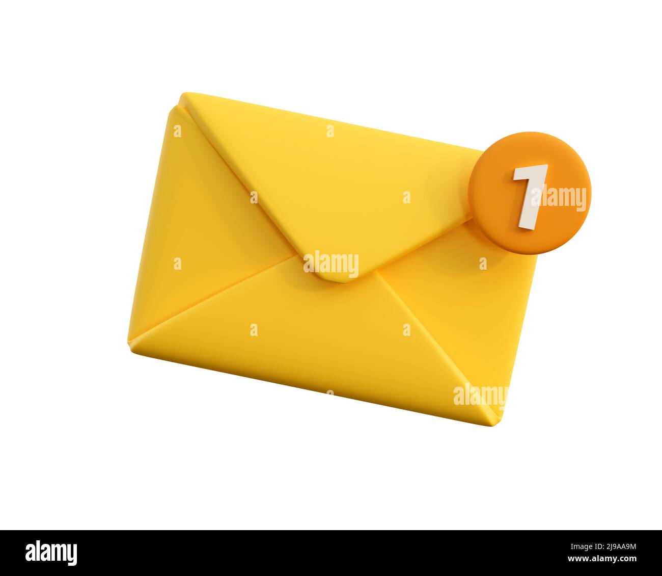 3d unread mail icon. Concept of mail, new message, notification or ...